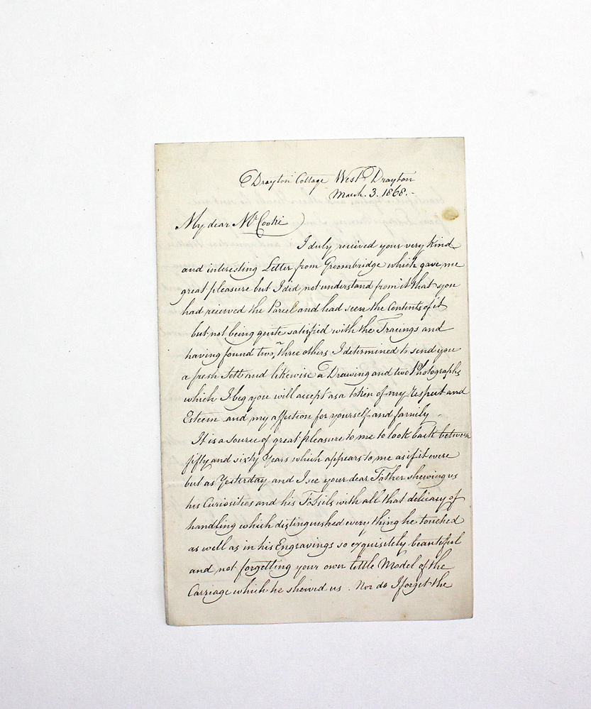 An Original Hand Written Letter and Signed by Engraver Henry Moses by ...