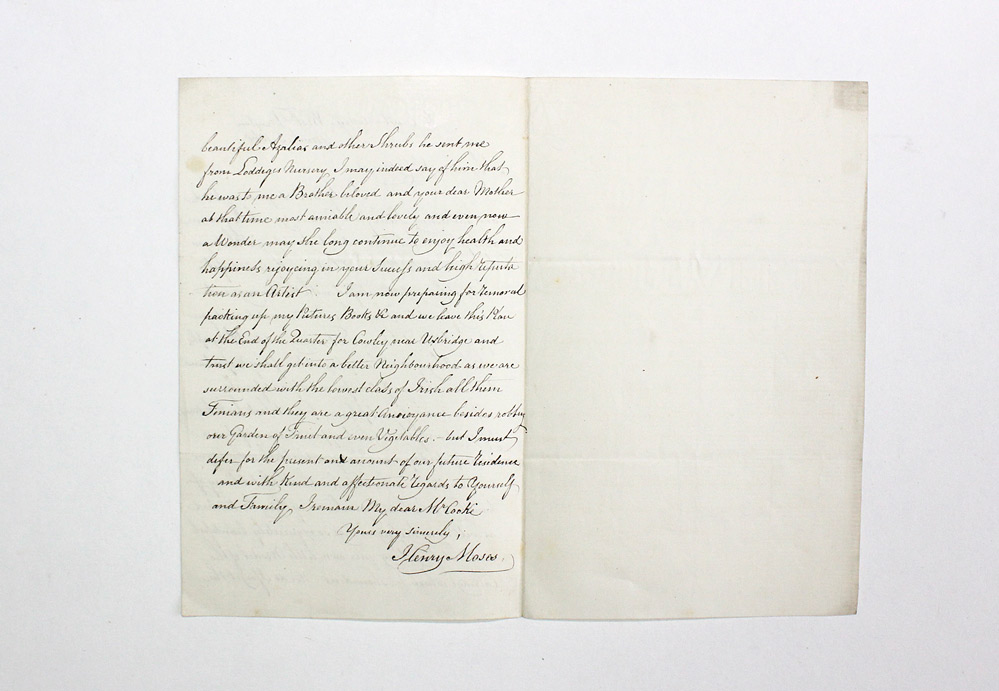 An Original Hand Written Letter and Signed by Engraver Henry Moses by ...