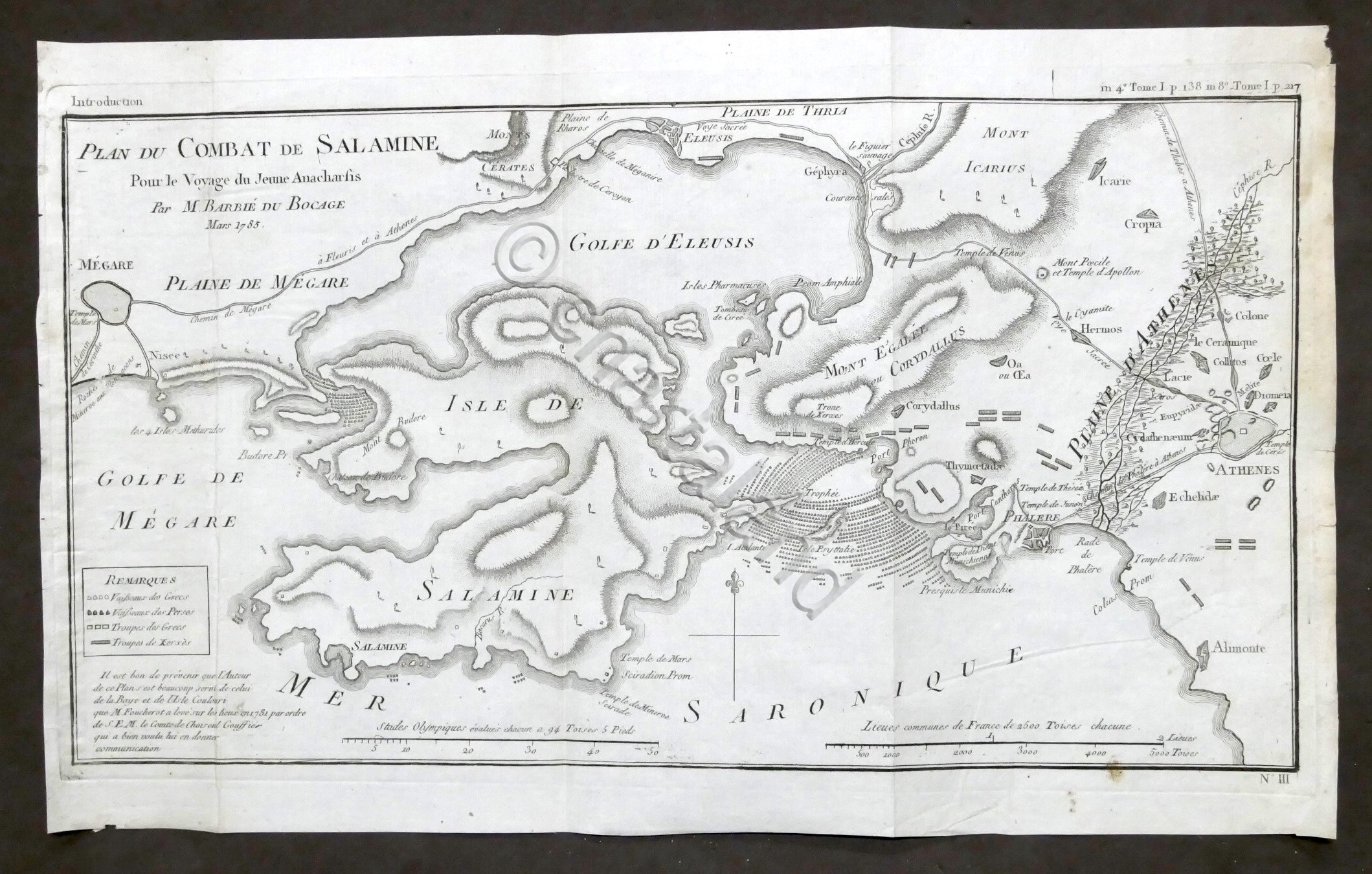 Carta Geografica Grecia - Plan du Combat du Salamine - Tavola III ...