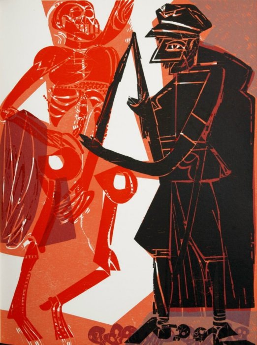 Totentanz von Basel mit den Dialogen des mittelalterlichen Wandbildes ...