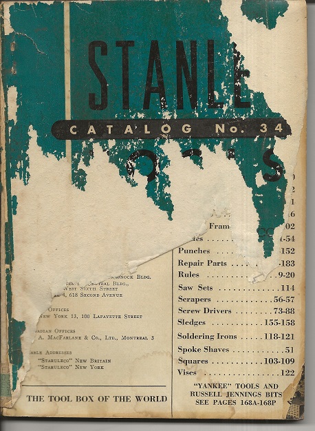 Stanley Tools: Catalog No. 34 by Stanley Tools: Collectible-fair ...