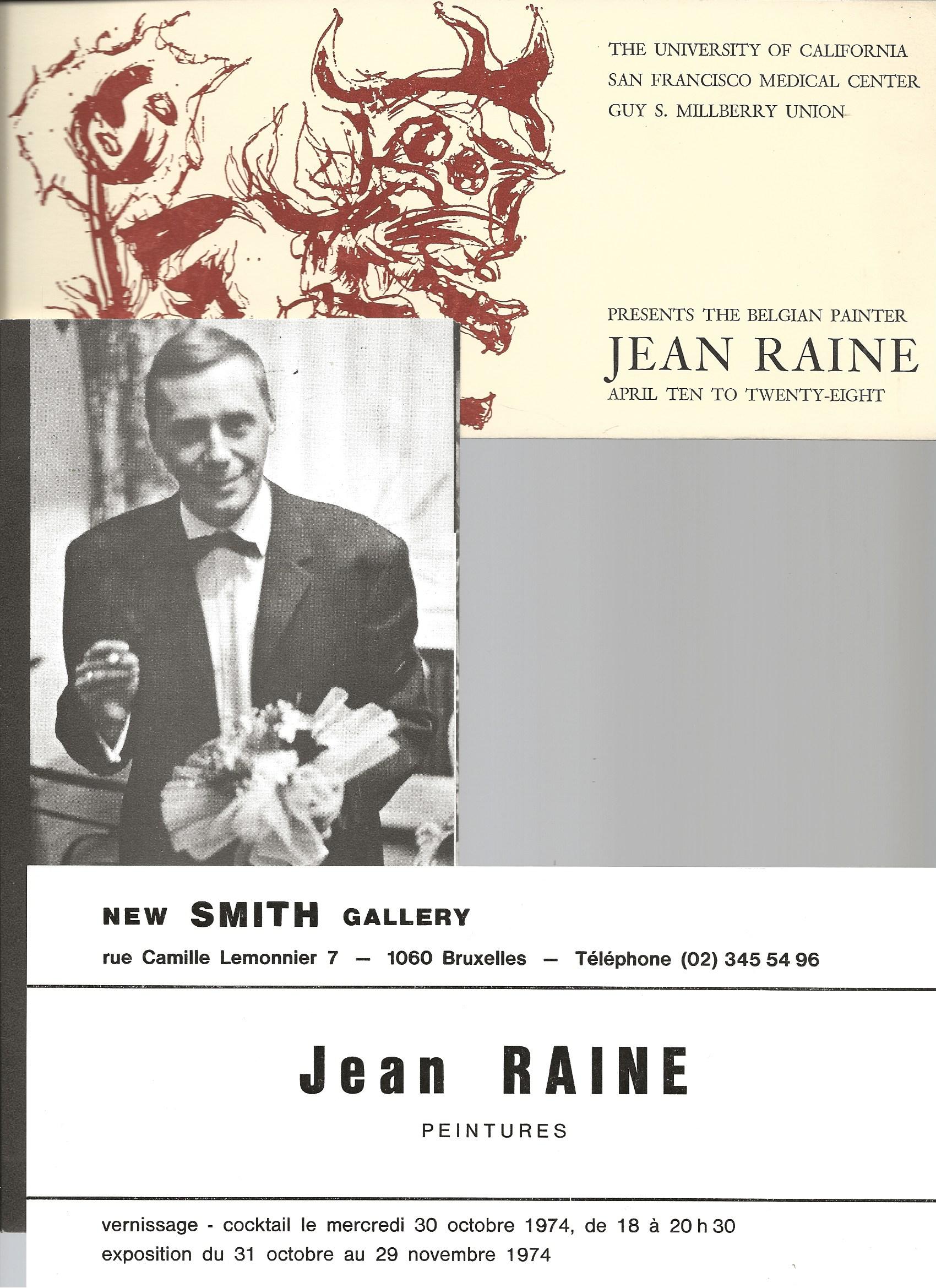 Jean Raine (1927-1986) - a collection of 5 invitations / documents by ...