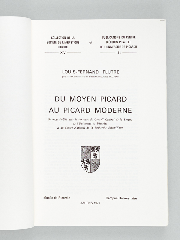 Du Moyen Picard au Picard moderne by FLUTRE, Louis-Fernand: Bon souple ...
