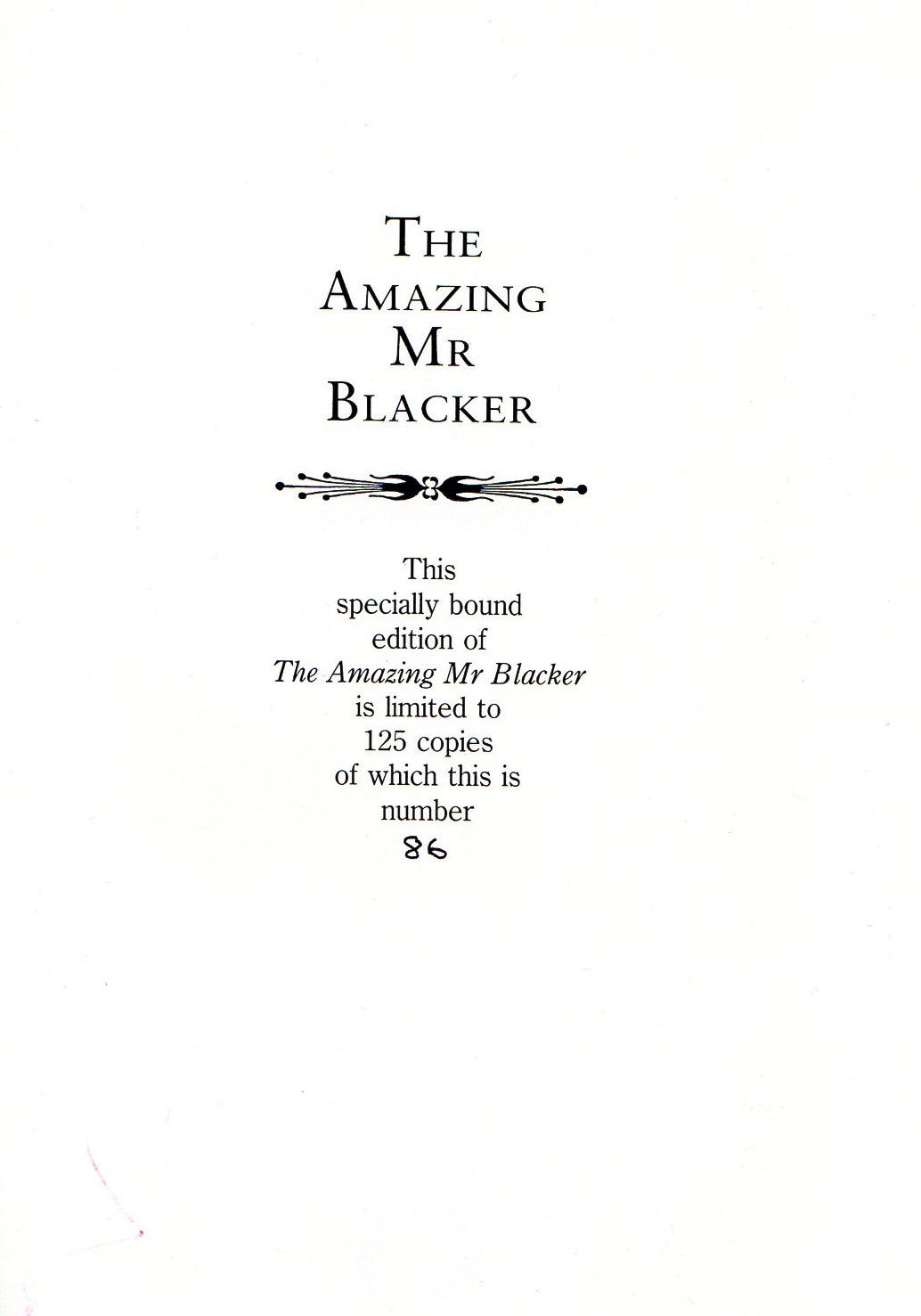 The Amazing Mr. Blacker by Strandgaard, Henrik: As New Hardcover (1994 ...