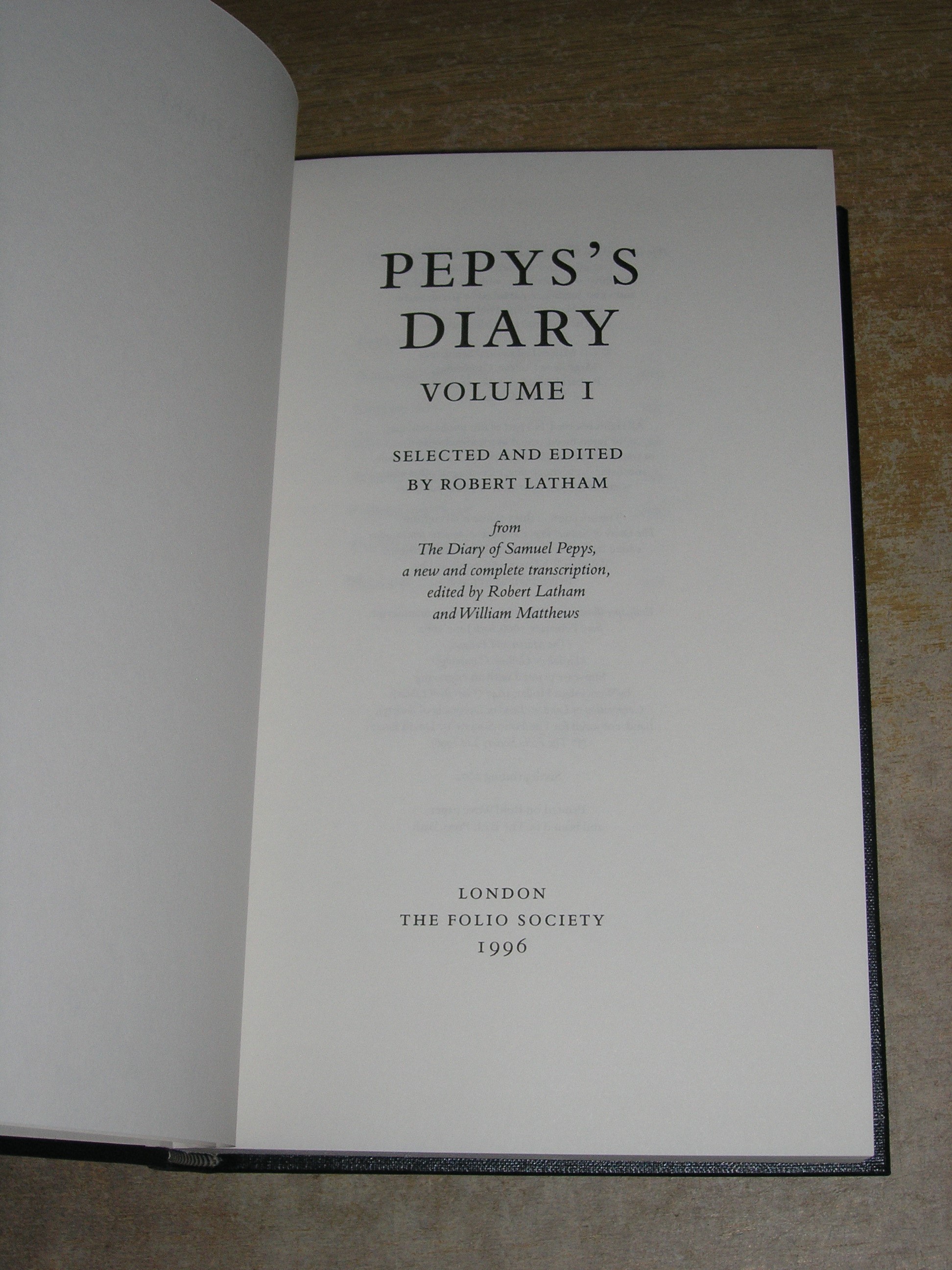 Pepys Diary Volumes I - III by Samuel Pepys (Selected and edited by ...