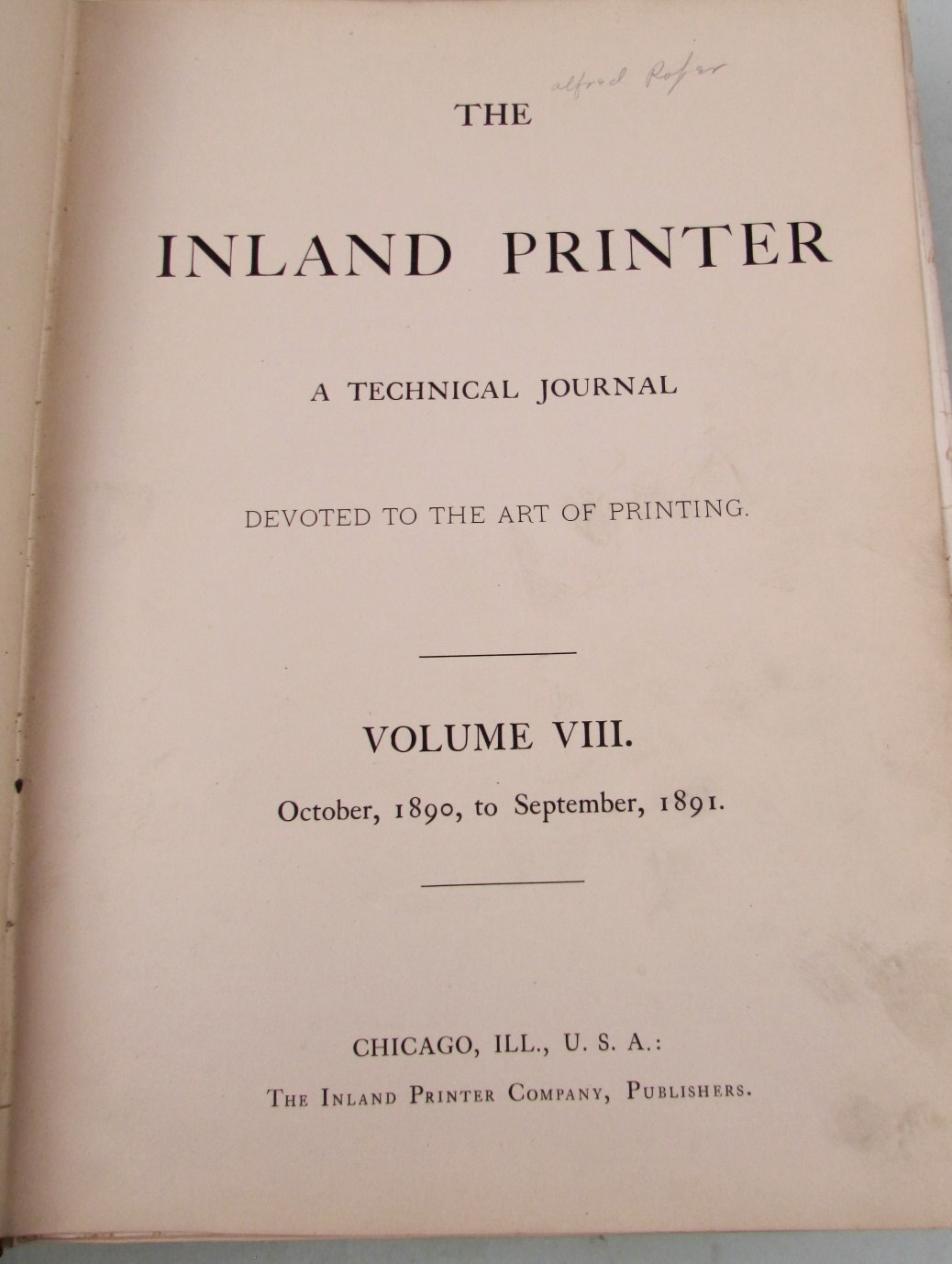 INLAND PRINTER A TECHNICAL JOURNAL DEVOTED TO THE ART OF PRINTING Vol ...