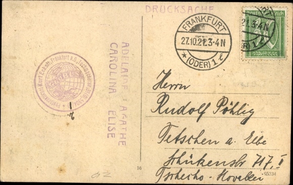 Ansichtskarte / Postkarte Frankfurt an der Oder, Blick auf das Postamt ...