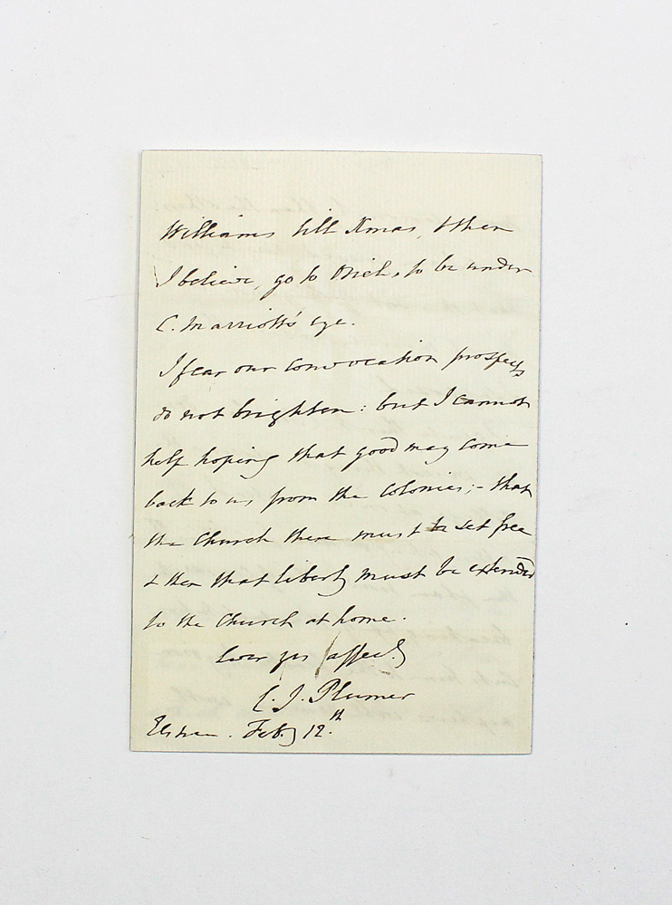 An Original Hand Written and Signed Letter by the John Keble to Lord ...
