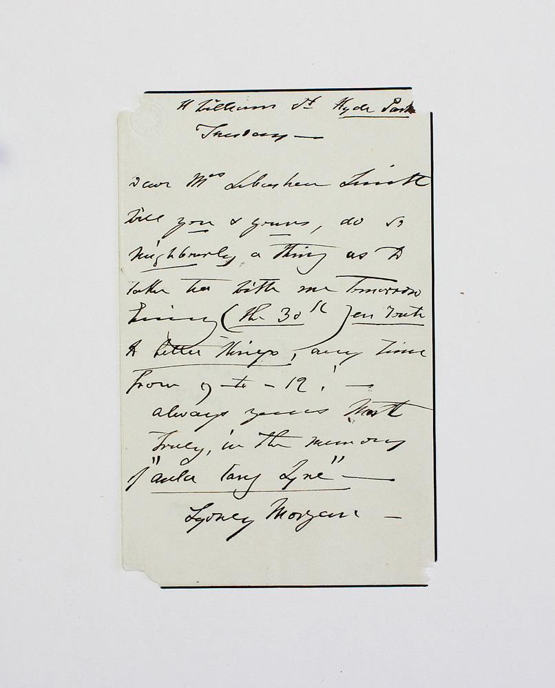 An Original Handwritten Letter Signed by Irish Writer Sydney, Lady ...