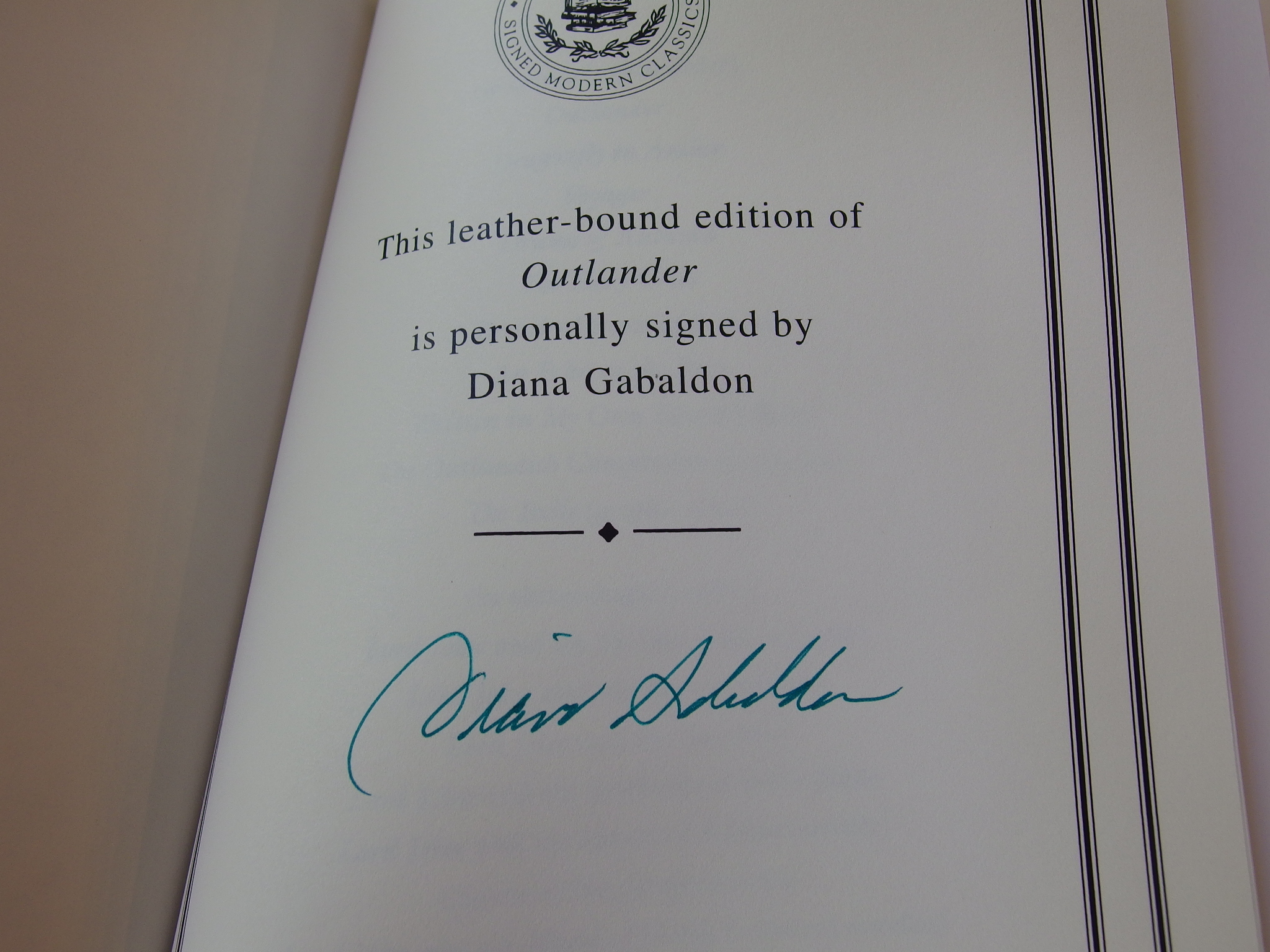 Outlander (signed limited leather edition) by Diana Gabaldon: Fine ...