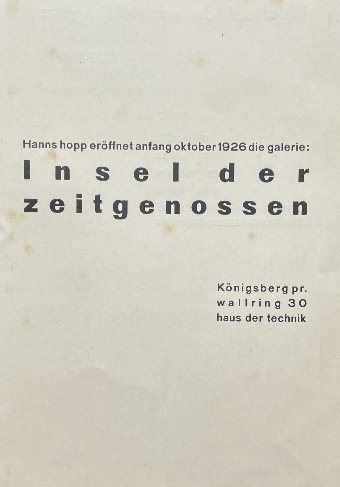 Gallery opening brochure von (Hanns Hopp) (Paula Modersohn- Becker ...
