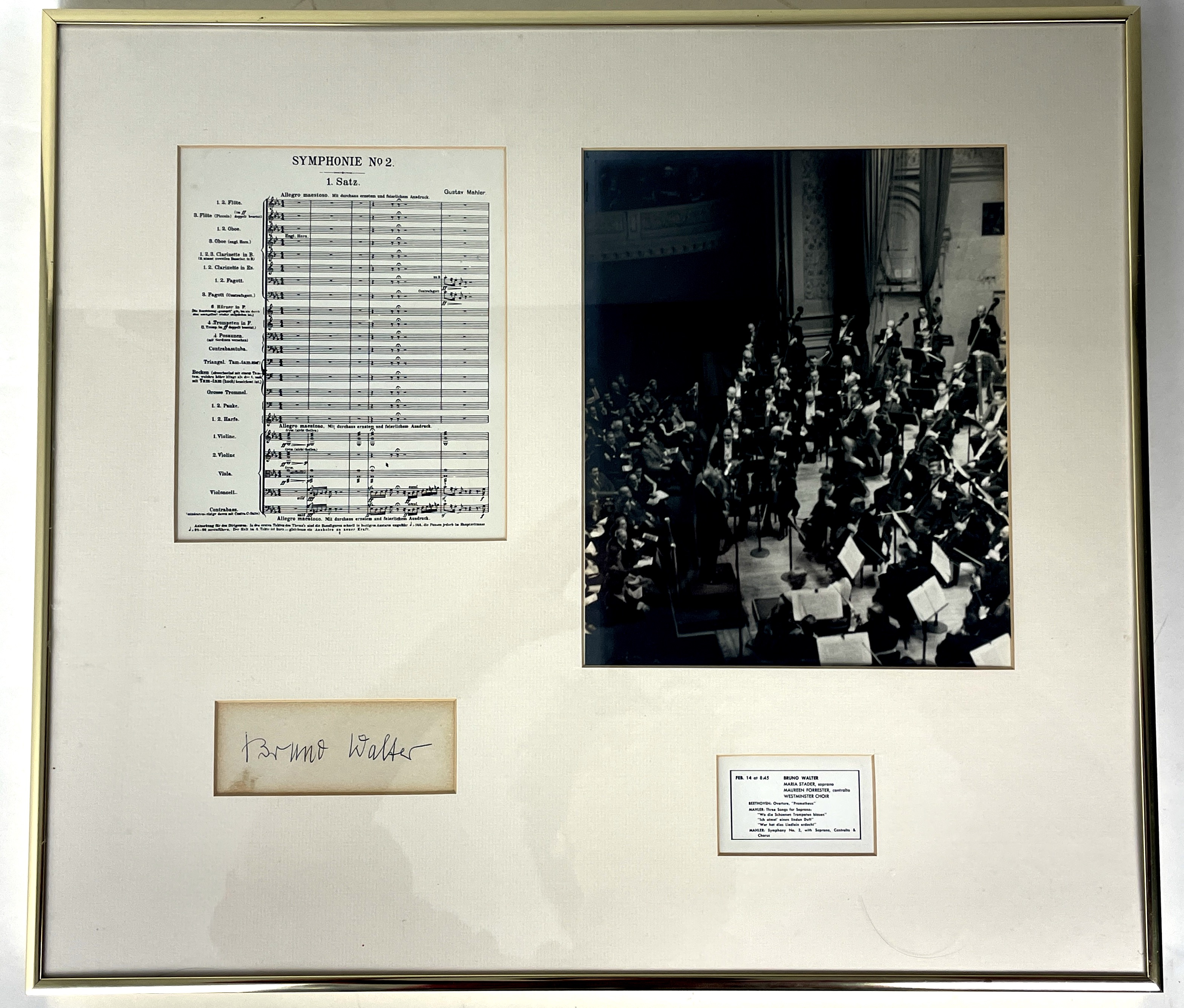 Autograph Signature and Original Photograph conducting Mahler - Framed ...