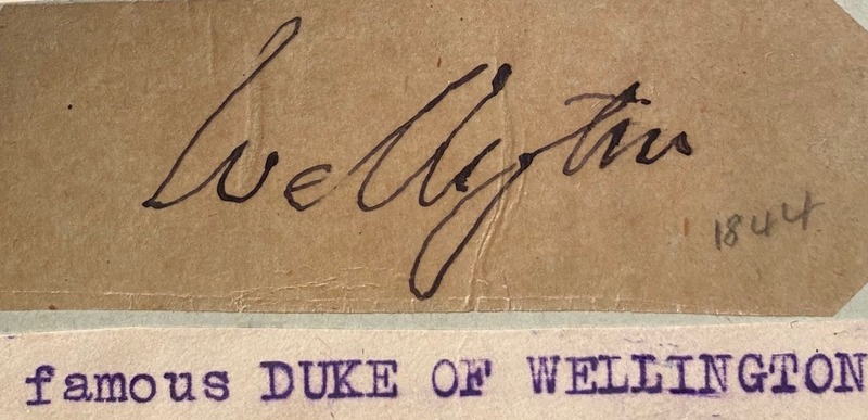 Signature by Wellington, Duke of: (1844) Manuscript / Paper Collectible ...