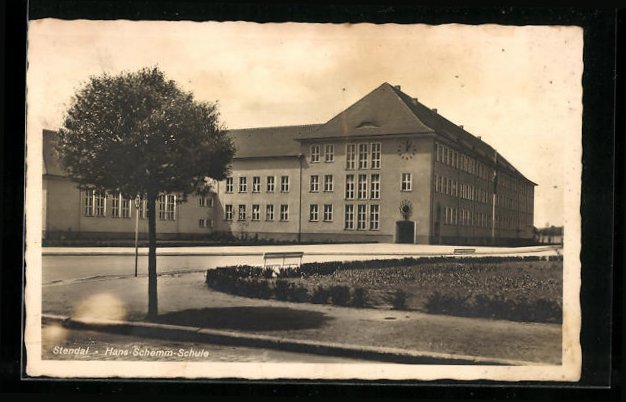 Ansichtskarte Stendal, Hans-Schemm-Schule: (1943) Manuskript ...