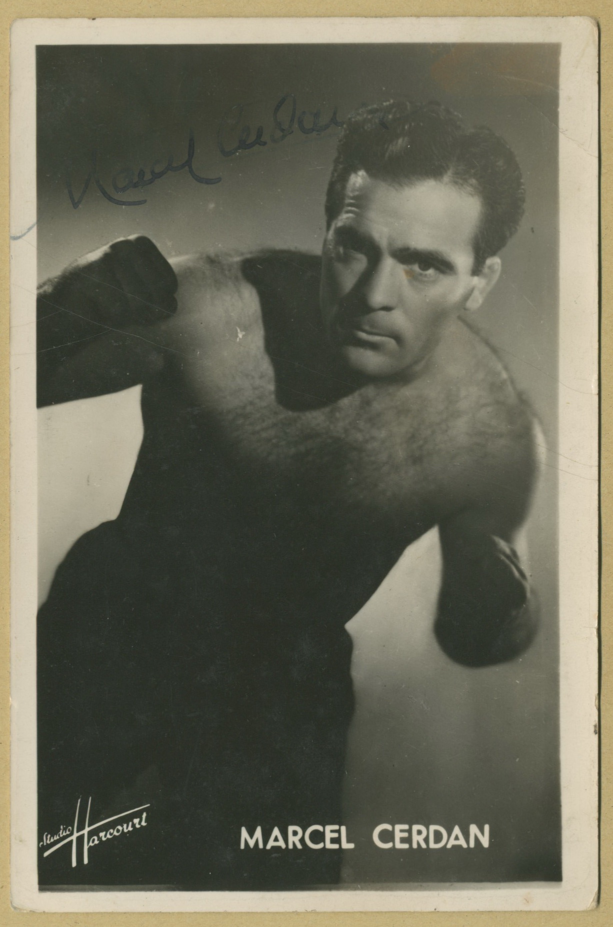 Marcel Cerdan (1916-1949) - Rare signed photo von Marcel Cerdan (1916-1949) - Famous French ...