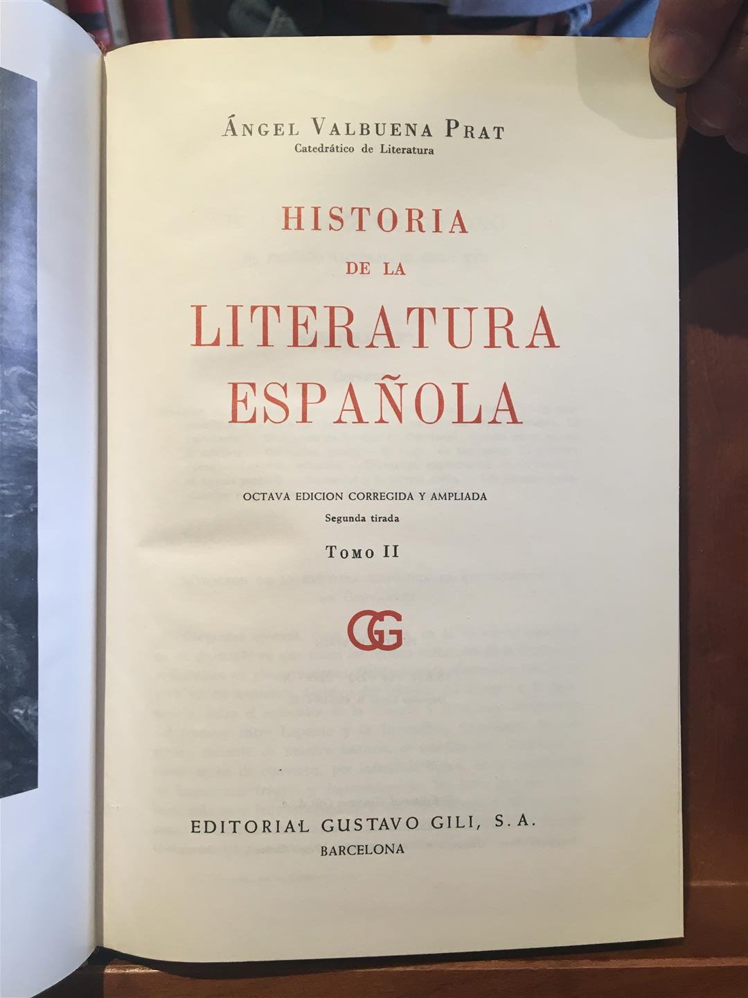HISTORIA DE LA LITERATURA ESPAÑOLA by Angel Valbuena Prat: Bien Tapa ...
