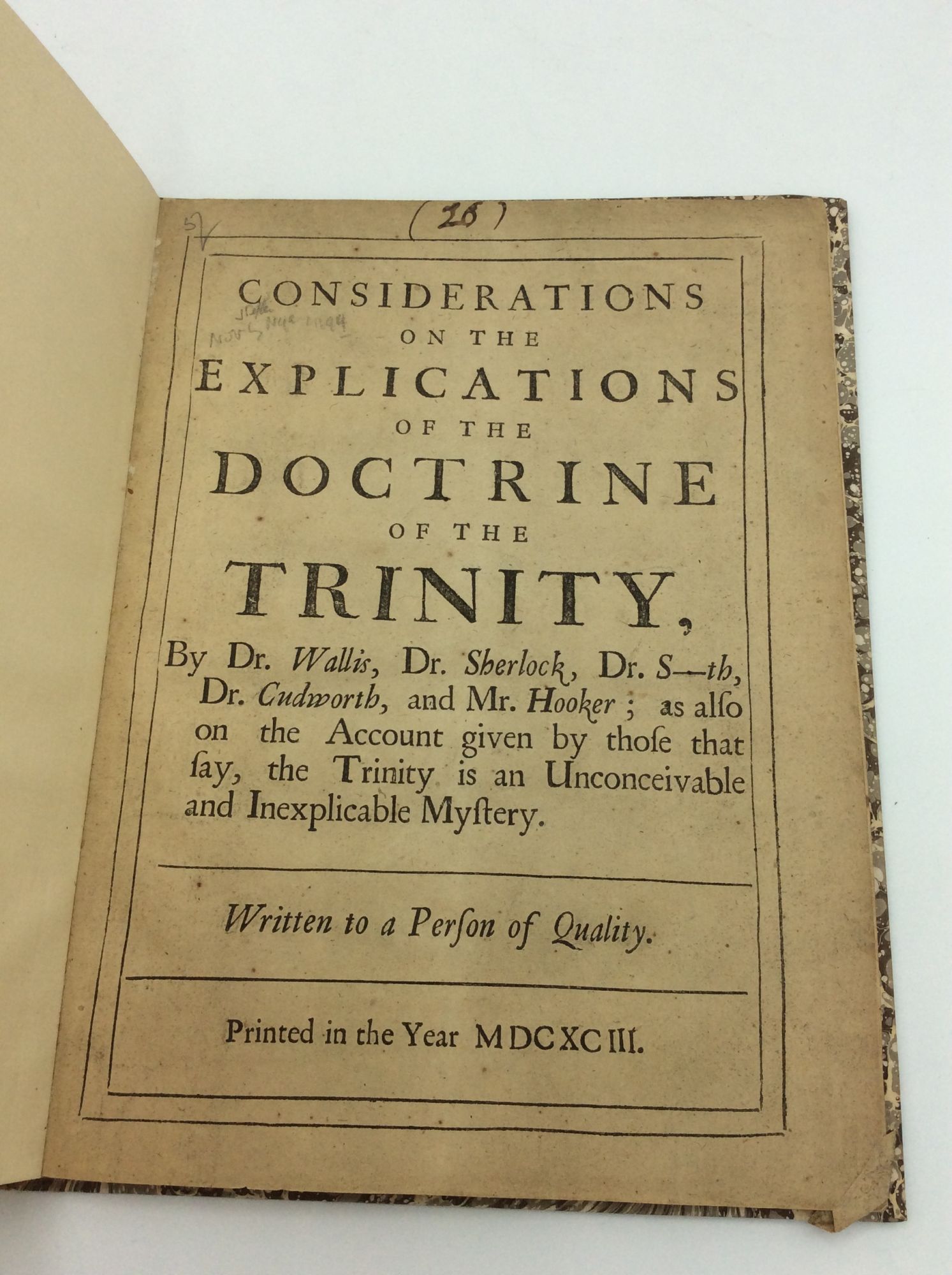 CONSIDERATIONS ON THE EXPLICATIONS OF THE DOCTRINE OF THE TRINITY, by ...