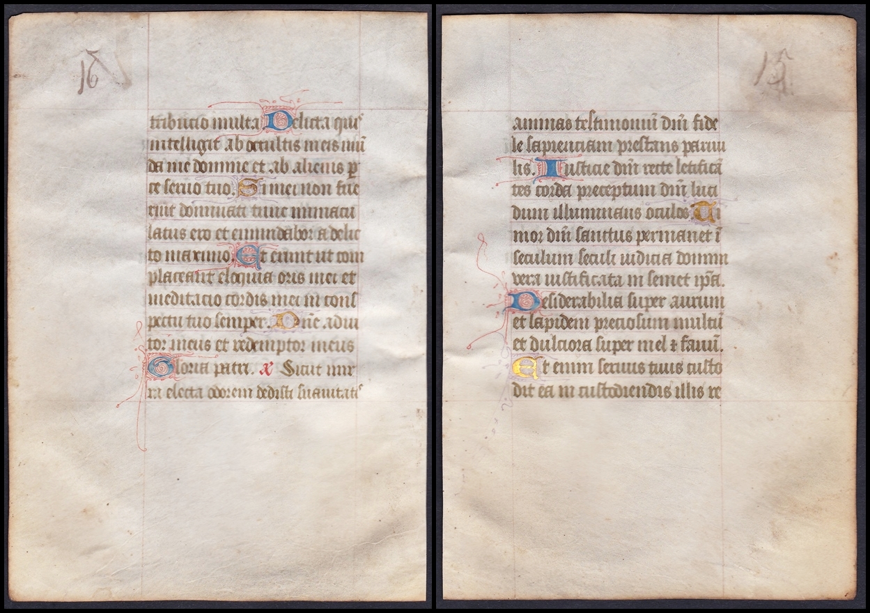 15th century manuscript leaf on vellum / Pergament-Blatt einer ...