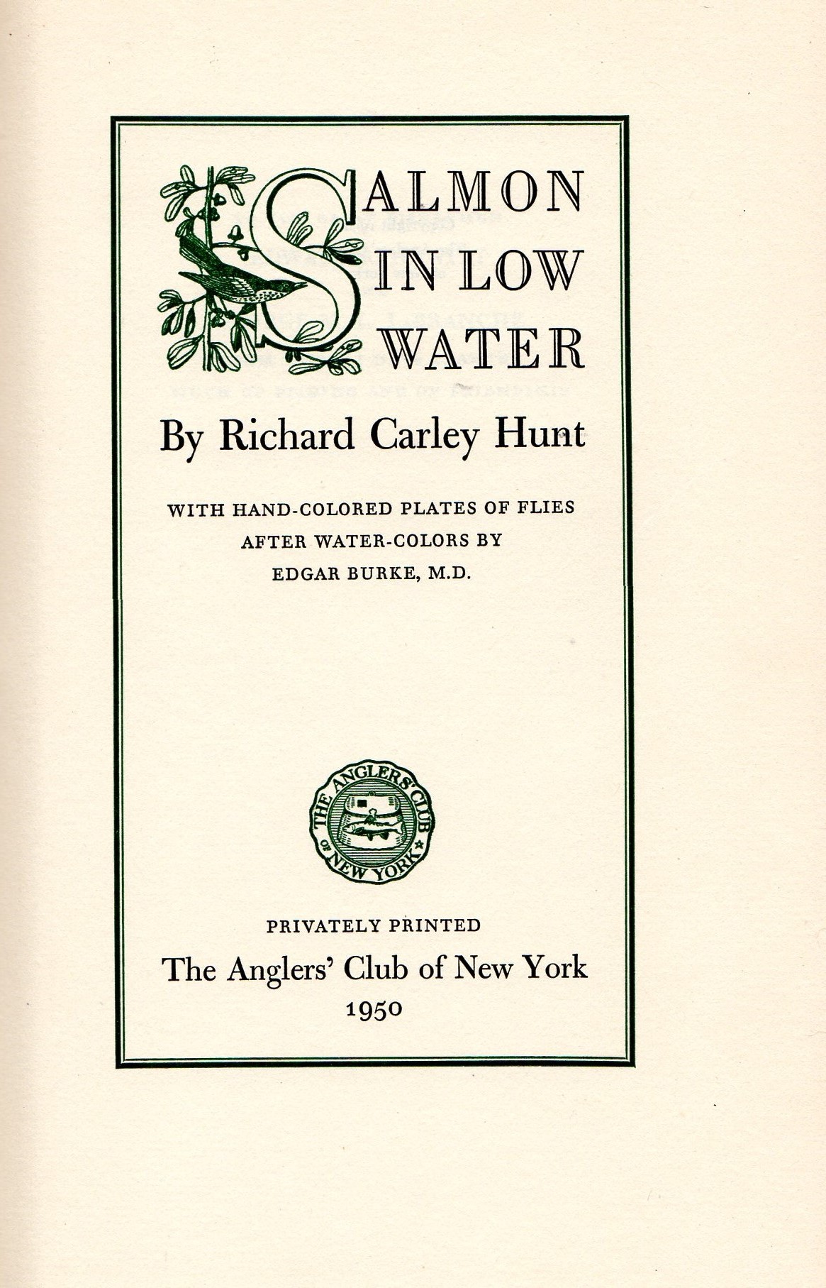Salmon in Low Water by Hunt, Richard Carley: Near Fine Hardcover (1950 ...