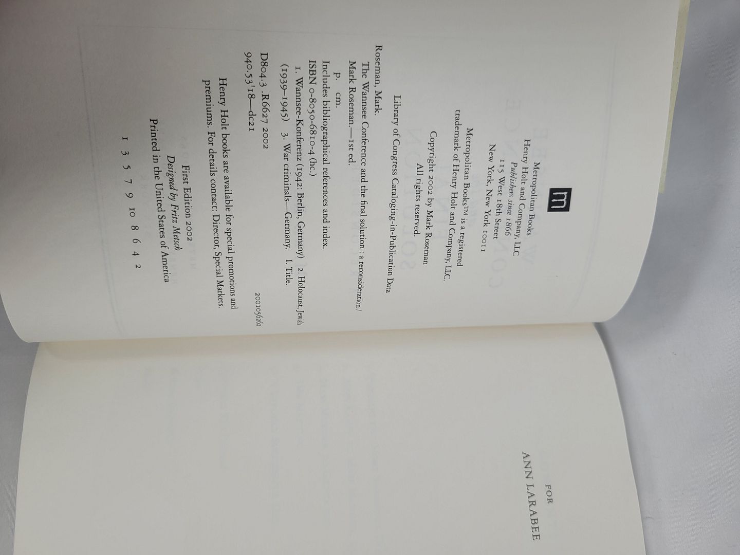 The Wannsee Conference and the Final Solution: A Reconsideration by ...