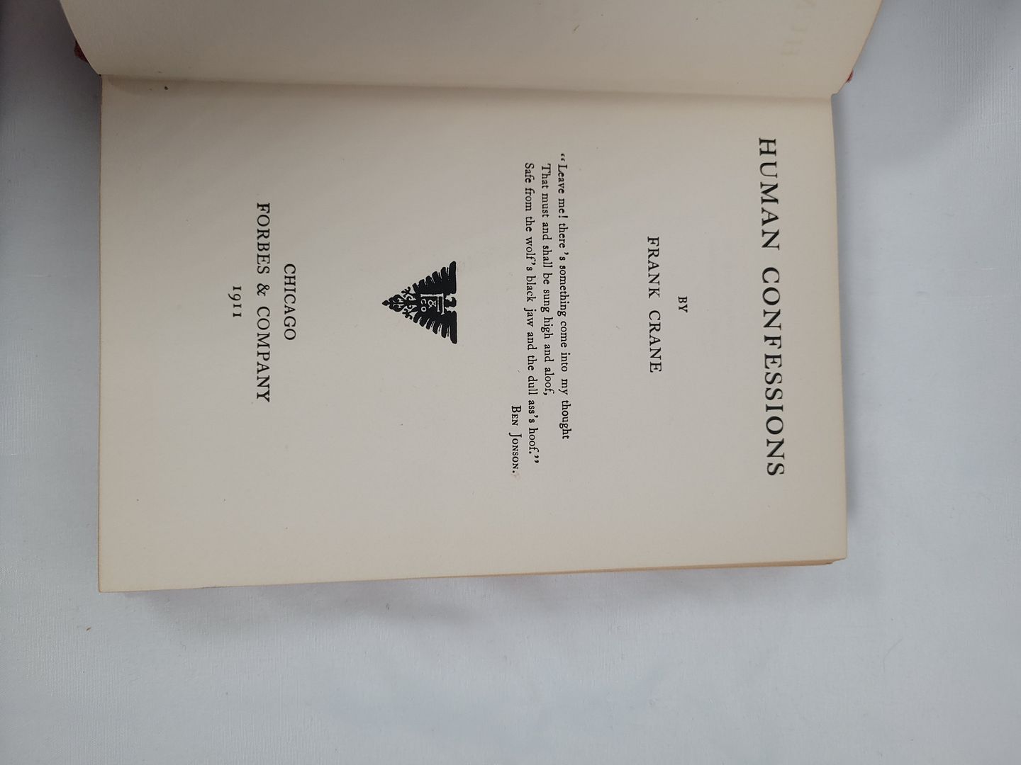 Human Confessions by Frank Crane: Very Good Hardcover (1911) First ...