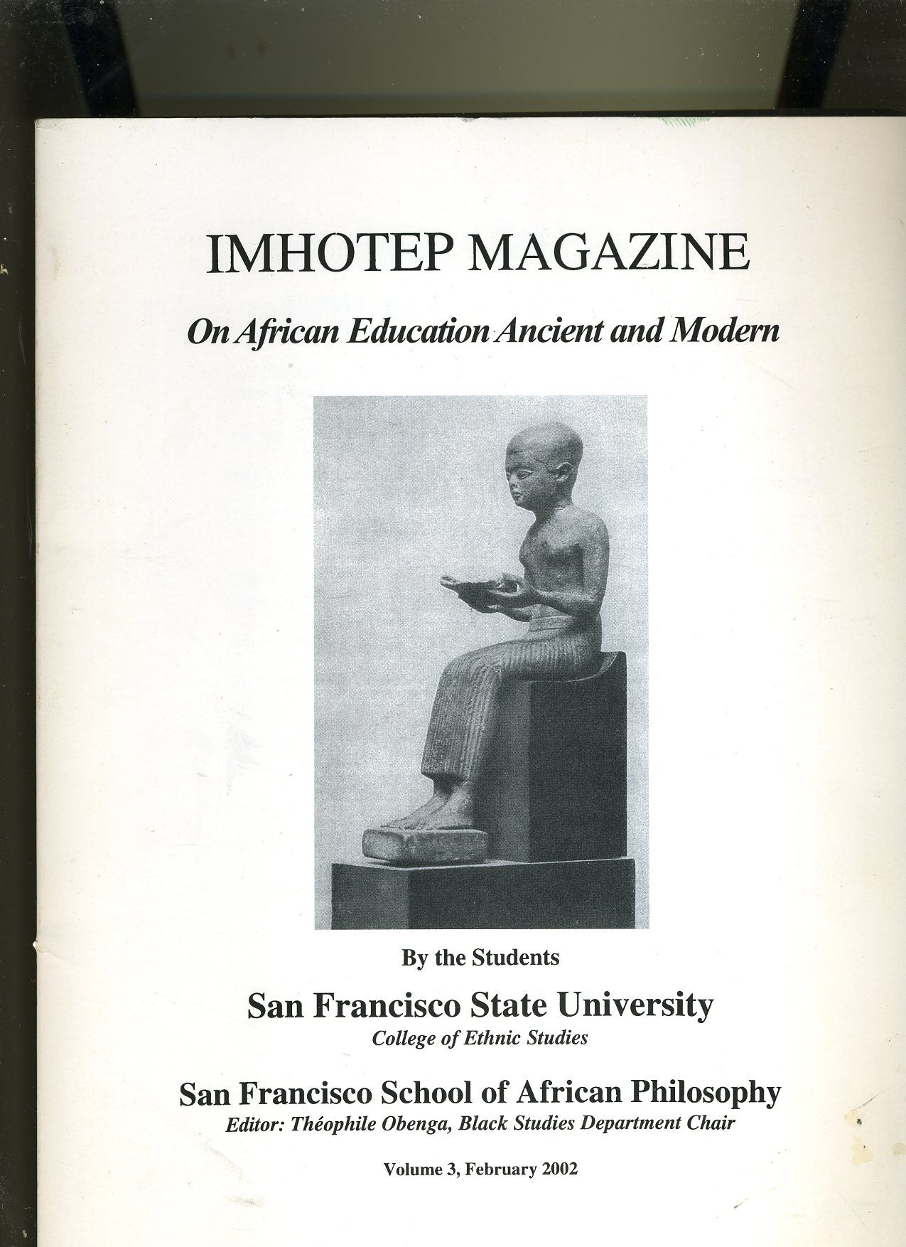 IMHOTEP MAGAZINE: ON AFRICAN EDUCATION ANCIENT & MODERN by Obenga ...