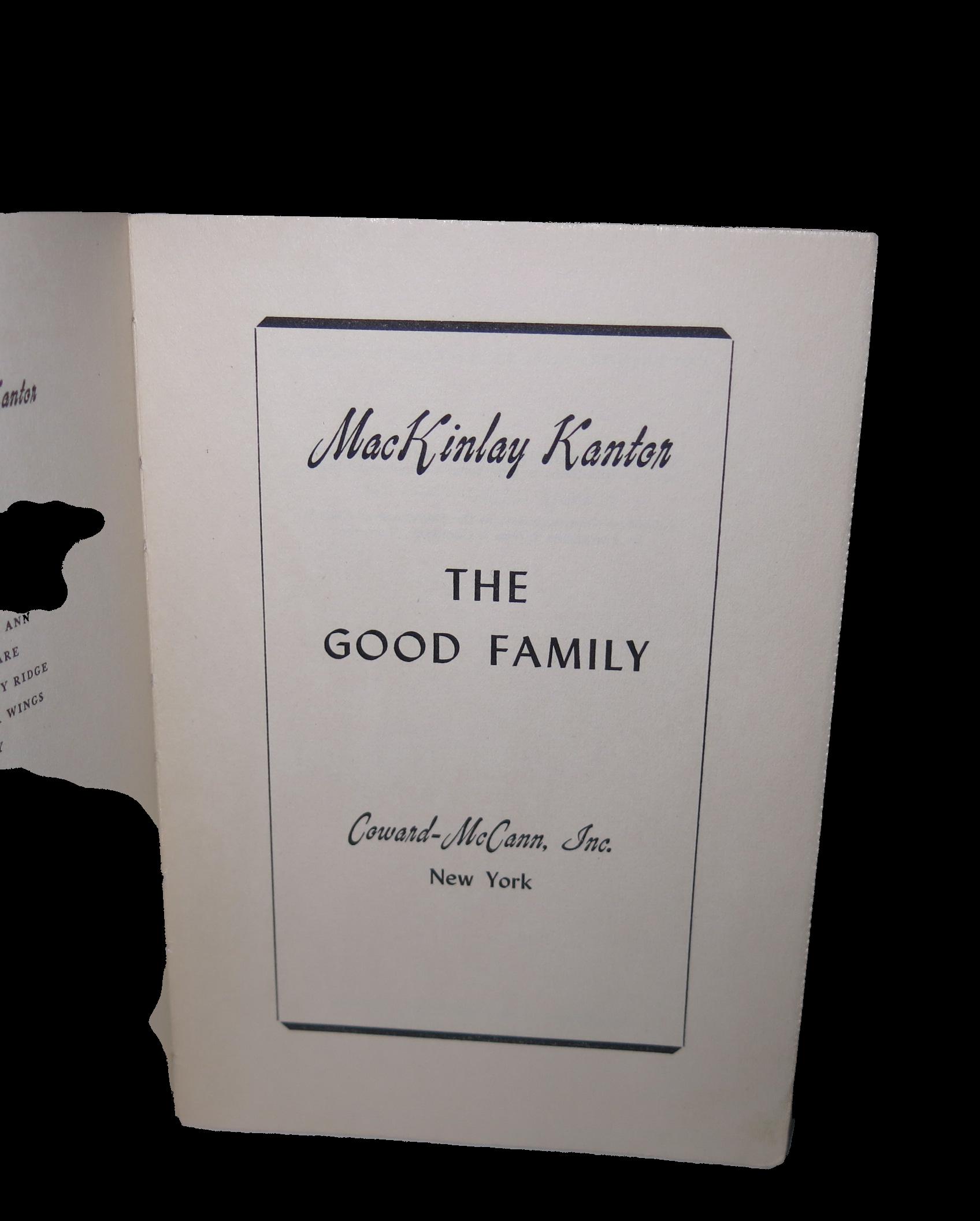The Good Family by Kantor, MacKinlay: Very Good Soft cover 1st Edition ...