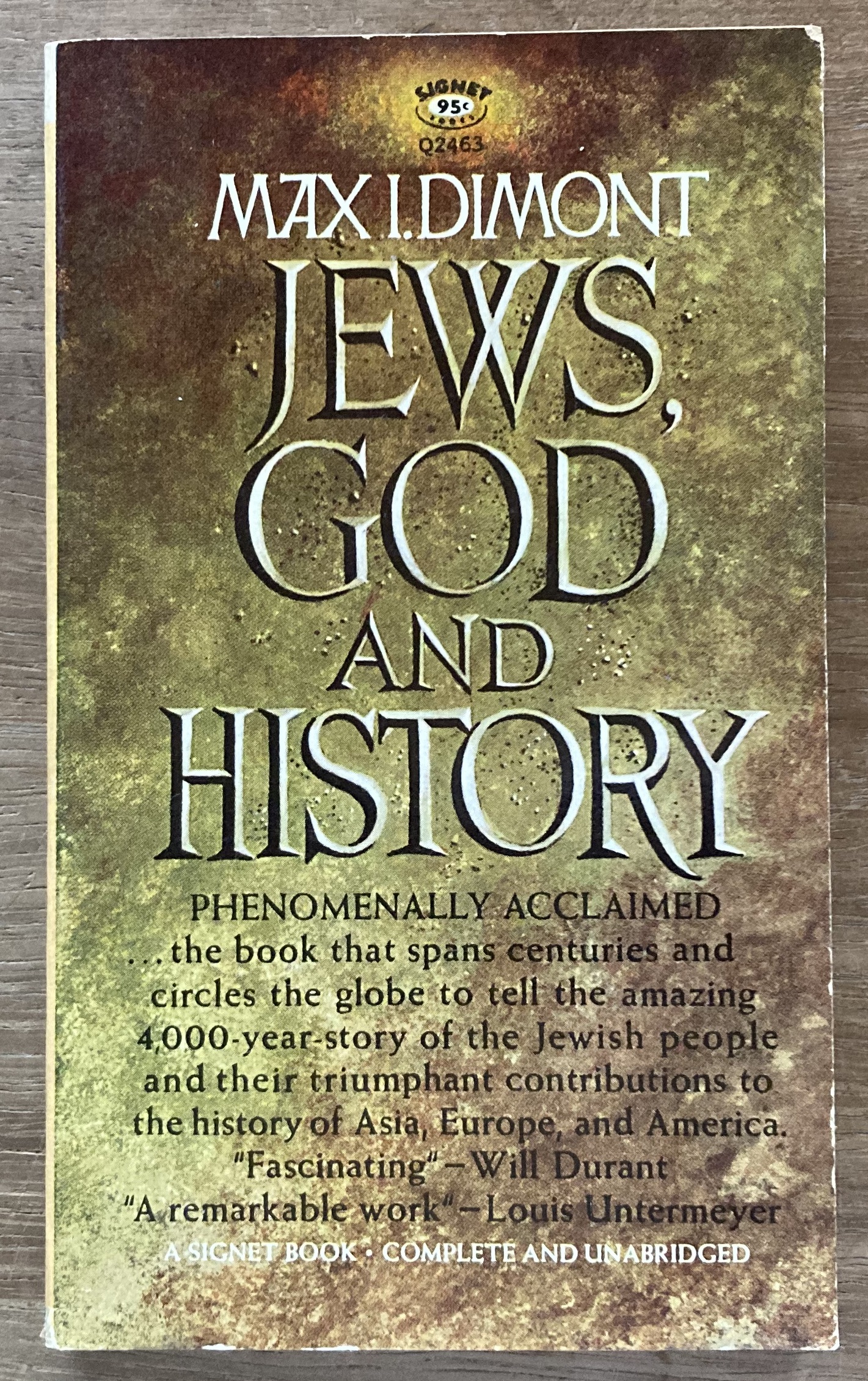 Jews, God and History by Max I. Dimont: Very Good Soft cover (1964 ...