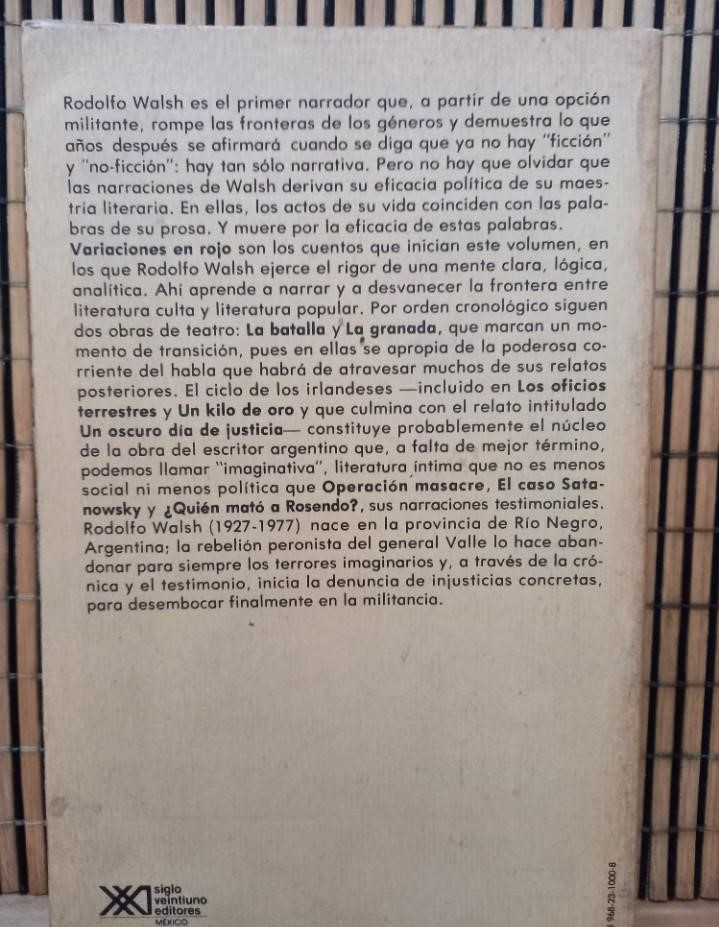Obras literaria completa / Primera edición by RODOLFO WALSH: Muy bien ...