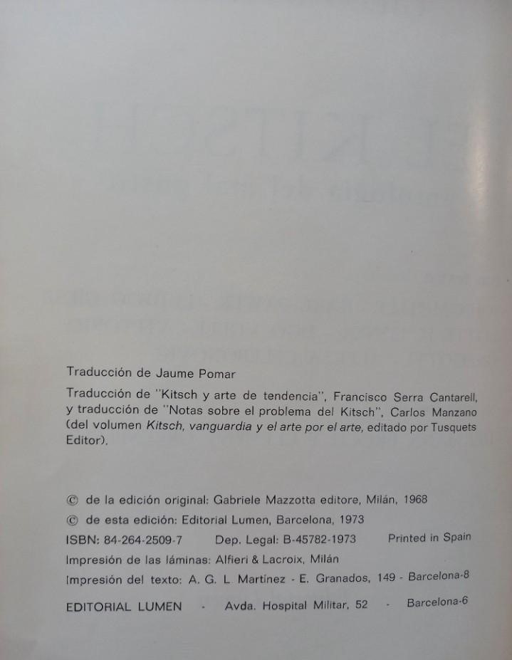 El Kitsch / Antología del mal gusto by Gillo Dorfles: Muy bien ...