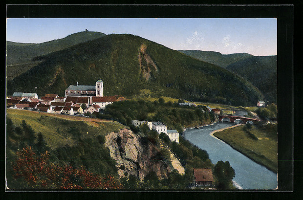Ansichtskarte Wartha, Blick nach Bergsturz und Warthaberg: (1929 ...