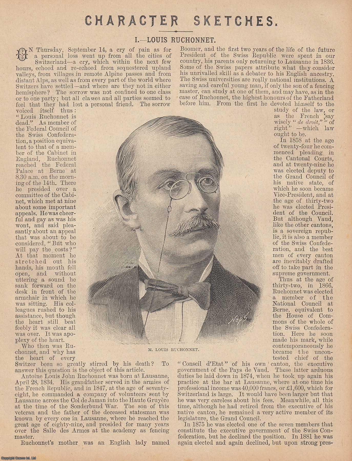 Character Sketches : Louis Ruchonnet; Serge Julich Vitte; Charles ...