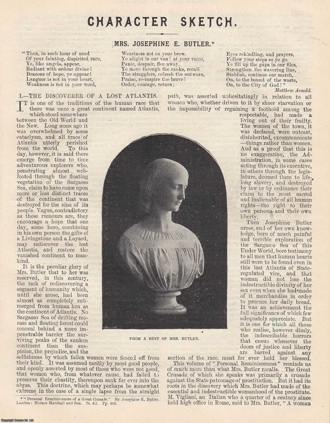 Mrs Josephine E. Butler; reformer. An original article from the Review ...