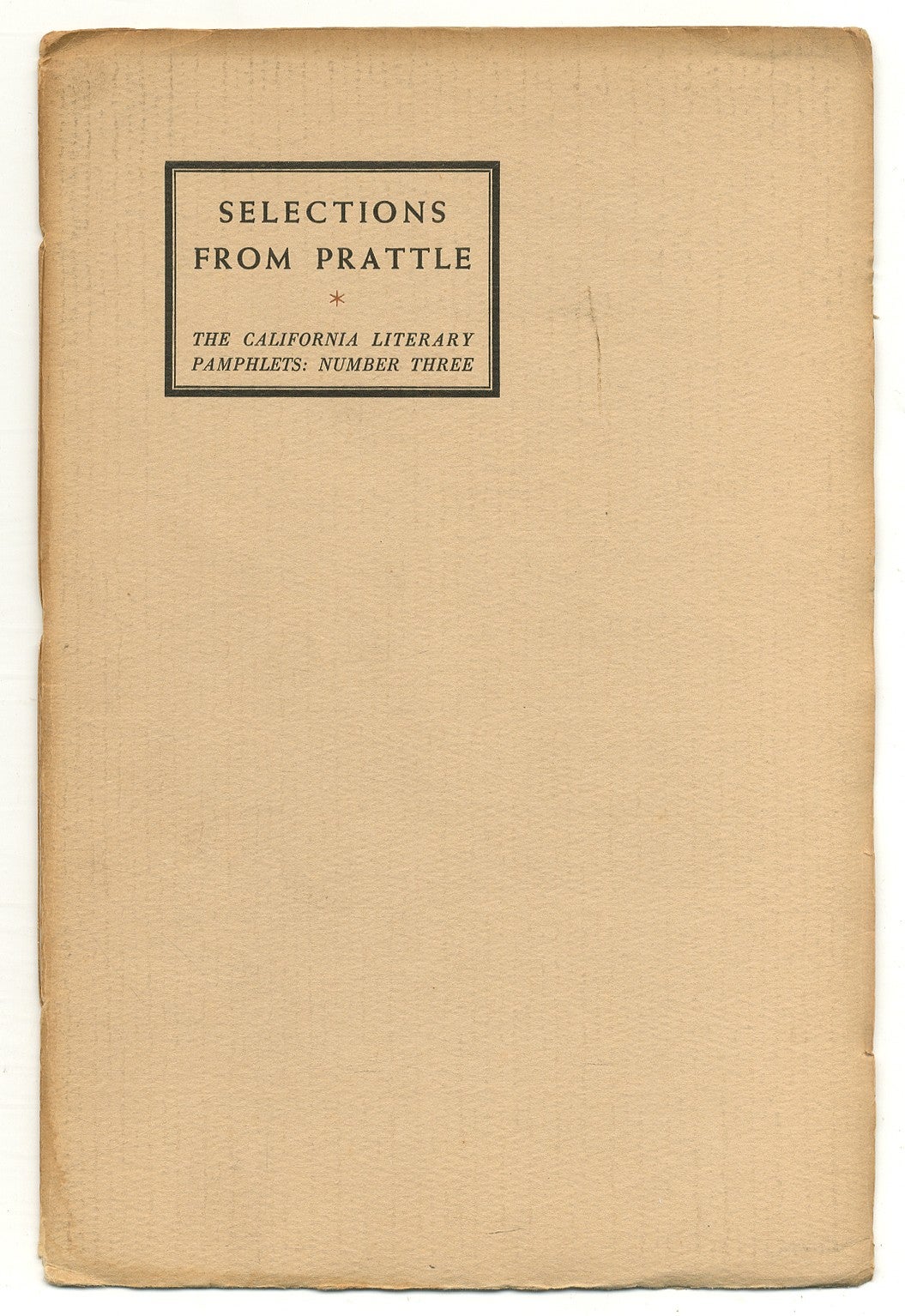 Selections from Prattle by BIERCE, Ambrose: Very Good Softcover (1936 ...
