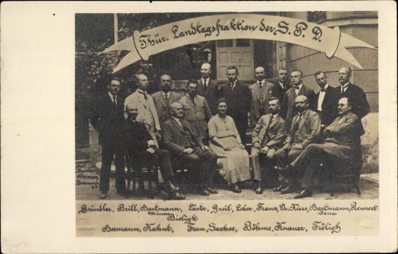 Foto Ansichtskarte / Postkarte Thüringer Landtagsfraktion der SPD, 1929 ...