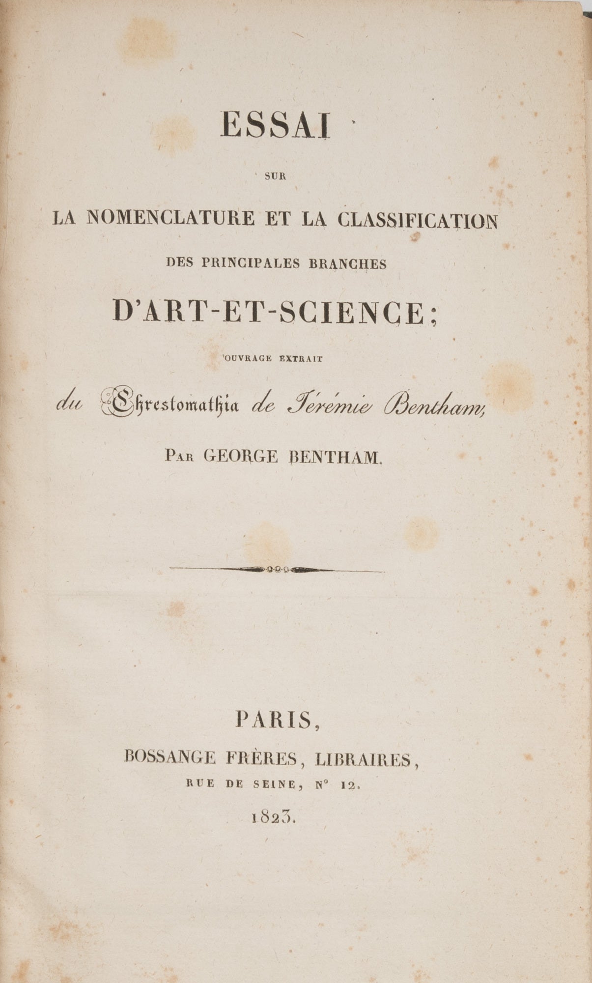 Essai sur la Nomenclature et la Classification des Principales. by ...