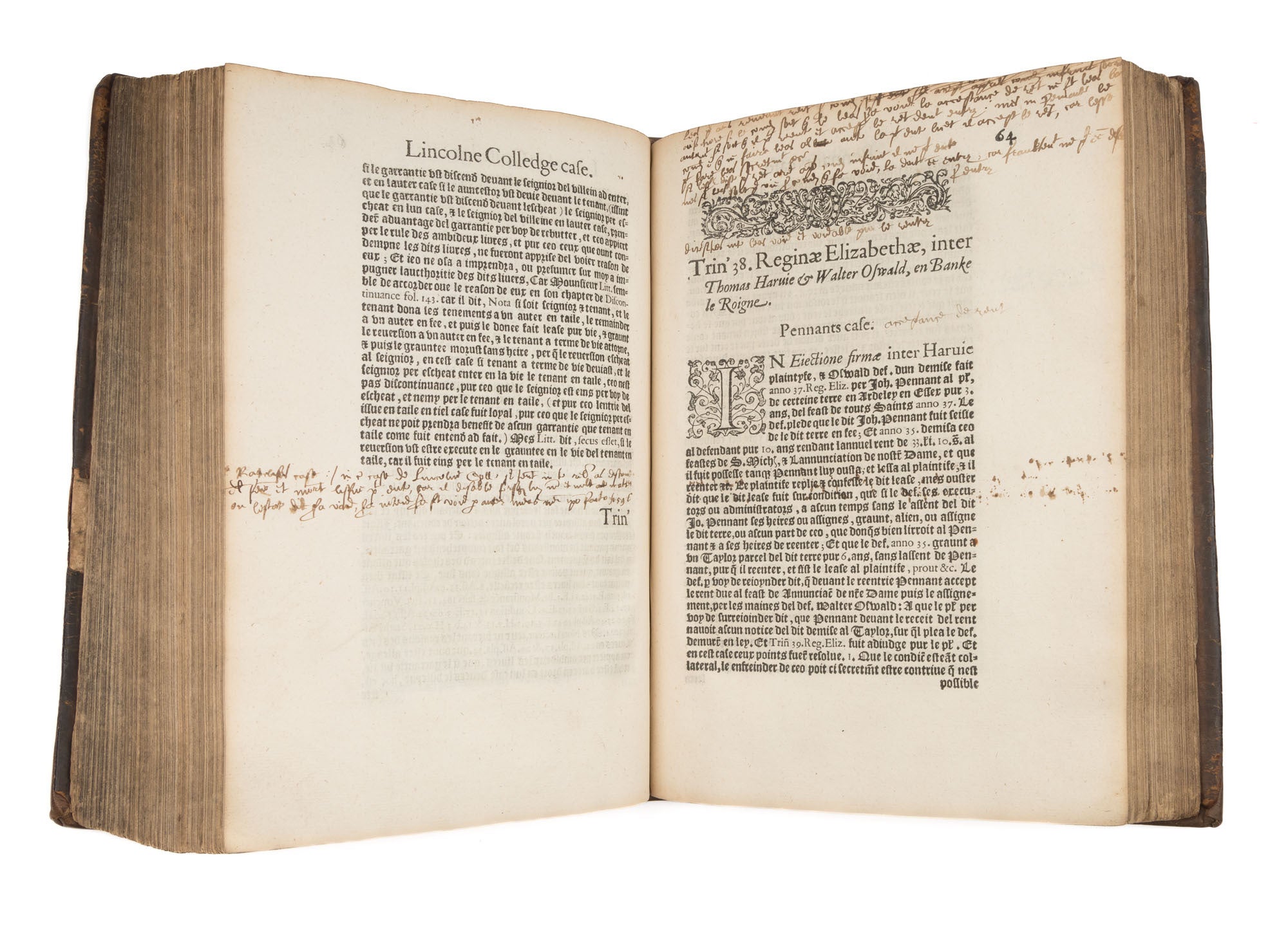 Les Reports de Edward Coke, Parts 1-4, London, c1601-1604, One Book by ...