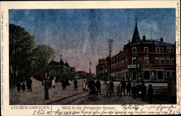 Luna Ansichtskarte / Postkarte Dresden Leuben, Blick in die Pirnaische ...