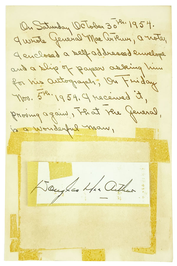 Clipped signature of Douglas MacArthur by [Douglas MacArthur]: Very ...