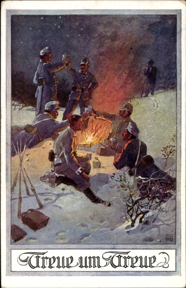 Ansichtskarte / Postkarte Treue um Treue, Waffenbrüder, KuK, Deutscher ...