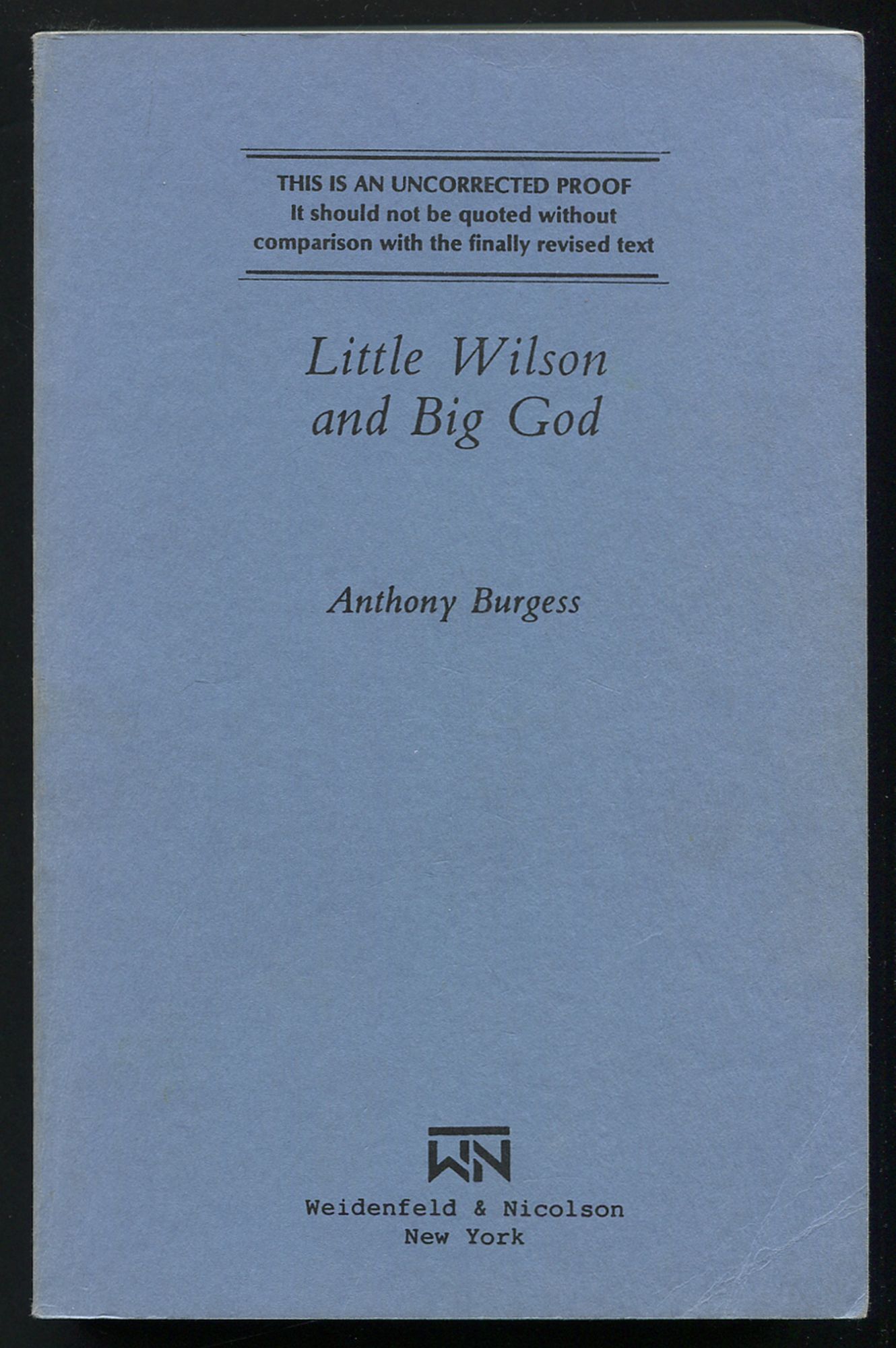 Little Wilson and Big God by BURGESS, Anthony: Very Good Softcover ...