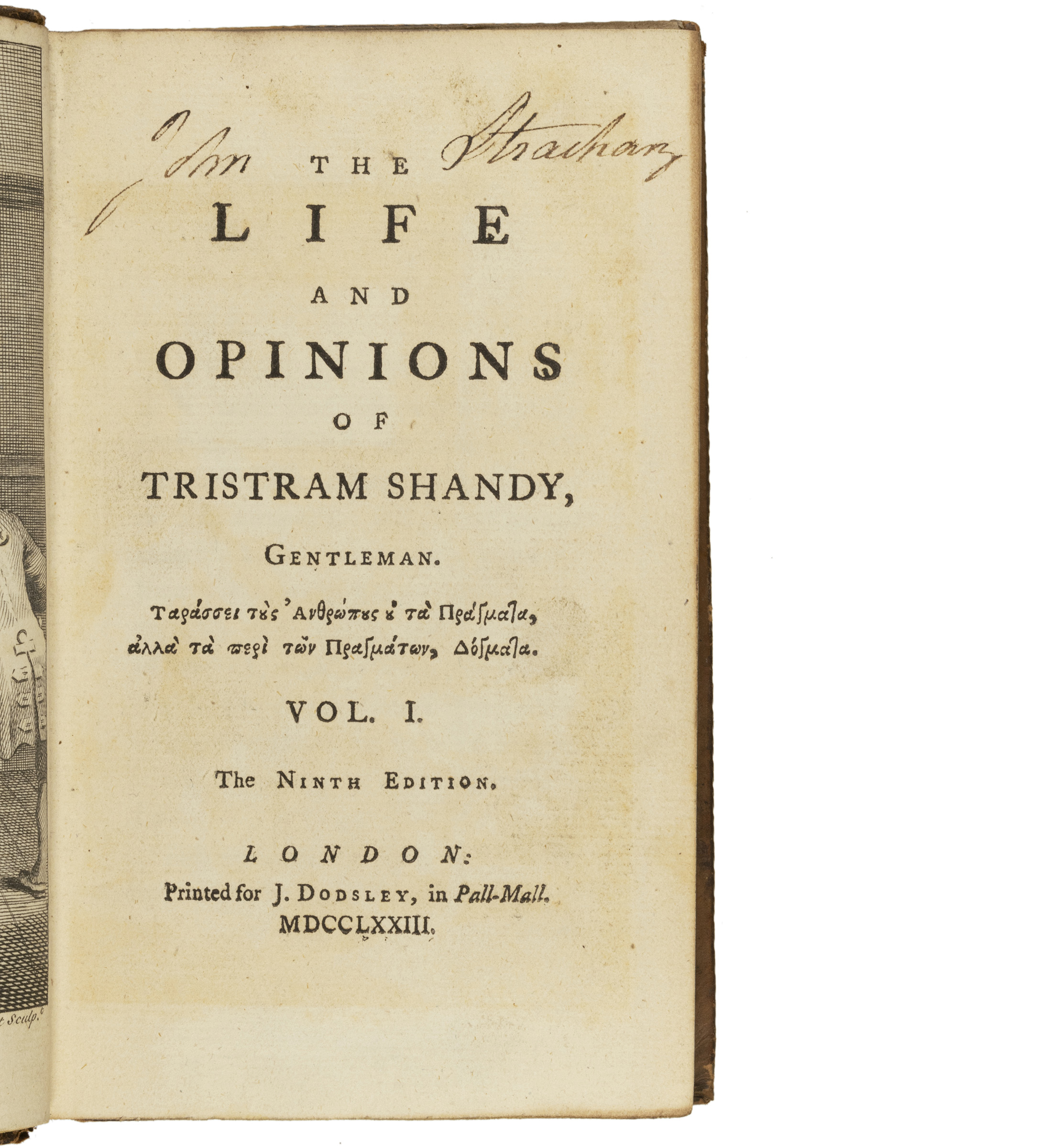 The Life and Opinions of Tristram Shandy, Gentleman. Six volumes. Vol. I & II, 9th edition; III ...