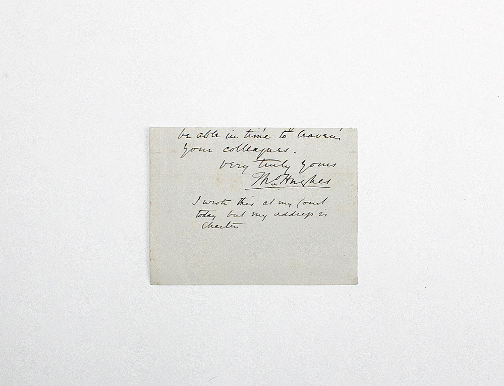 An Original Hand Written Letter Base and Signed by Author Thomas Hughes ...