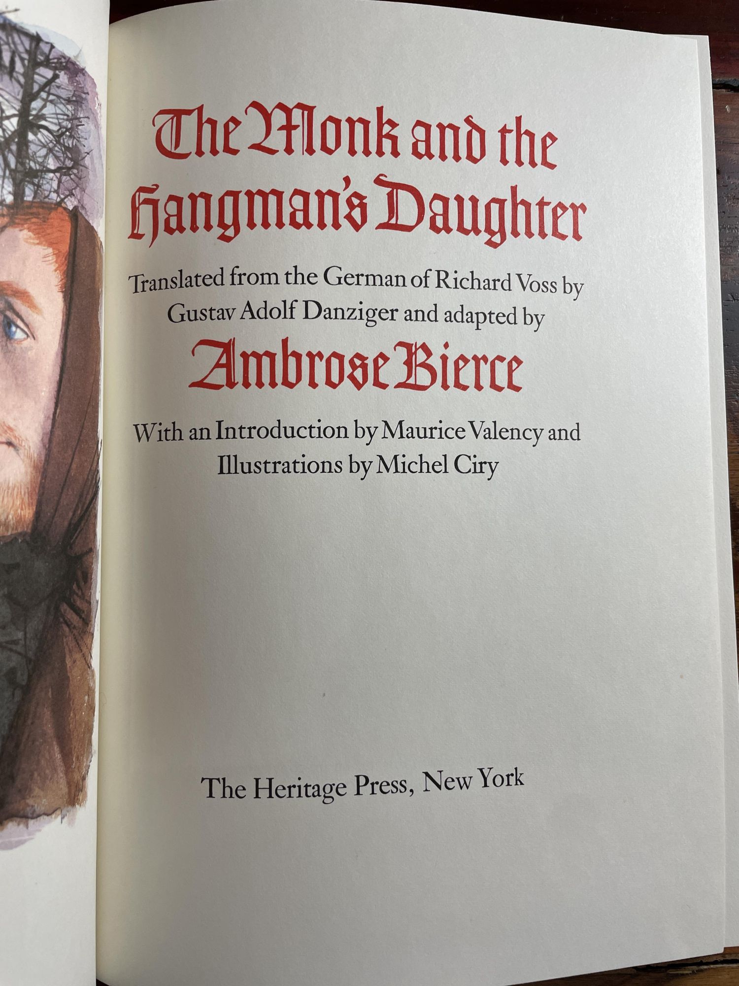 The Monk and the Hangman's Daughter by Richard Voss: Near Fine (1967 ...