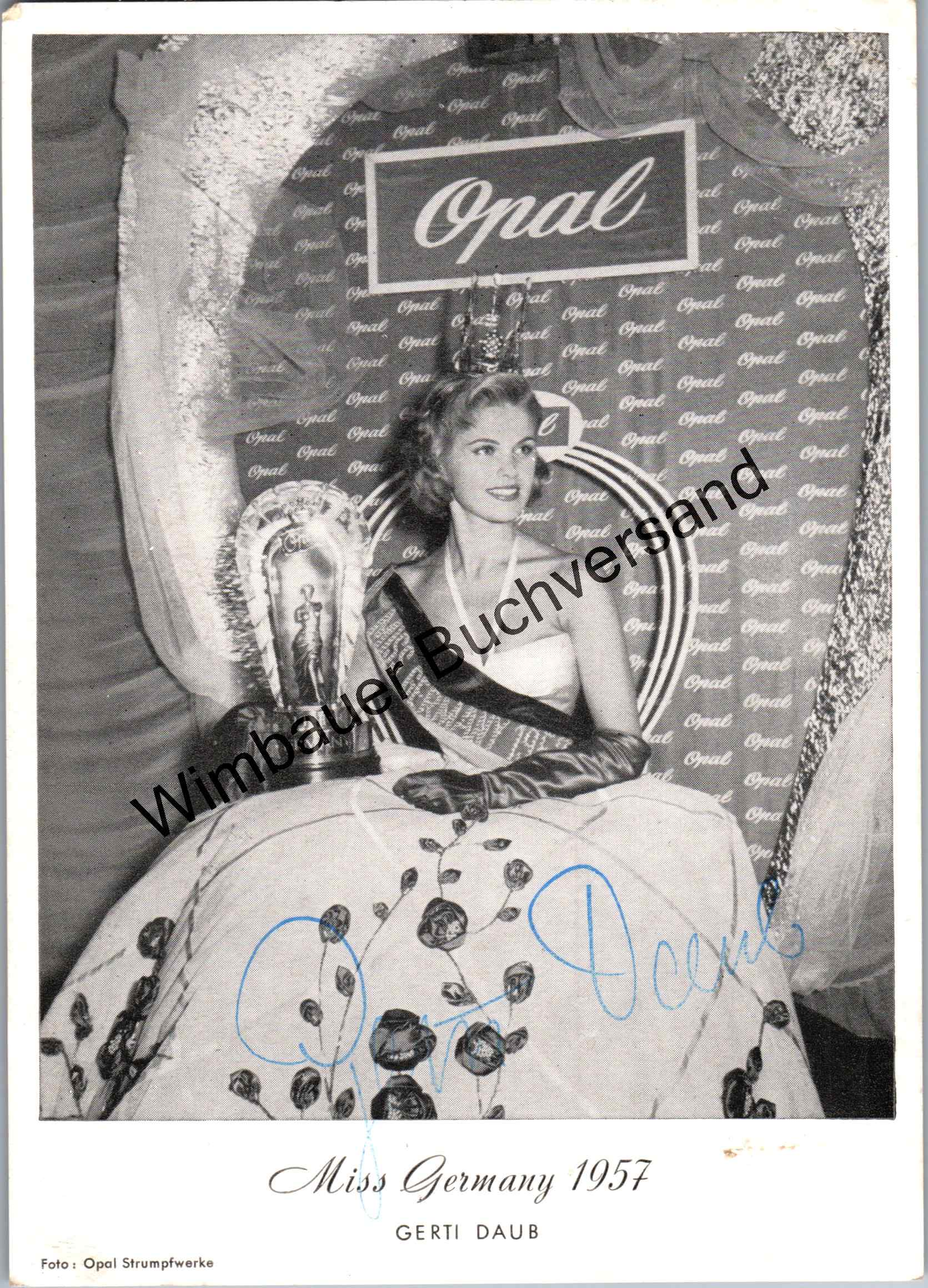 Original Autogramm Gertrud Hollmann Gerti Daub Miss Germany ...