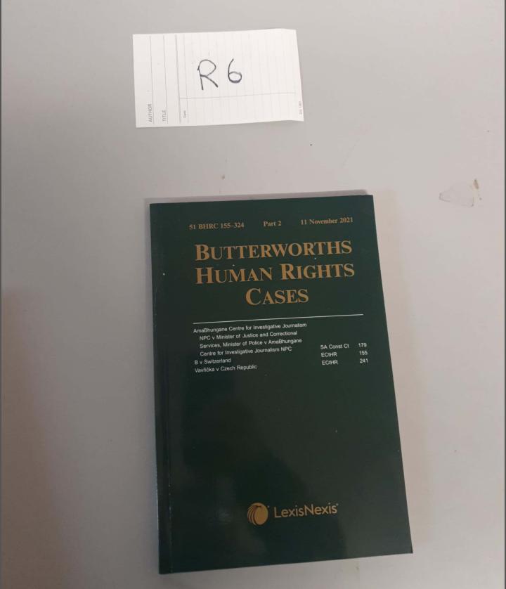 Human Rights Cases Part 2,11 November 2021: Fine Hardcover | UK LAW ...