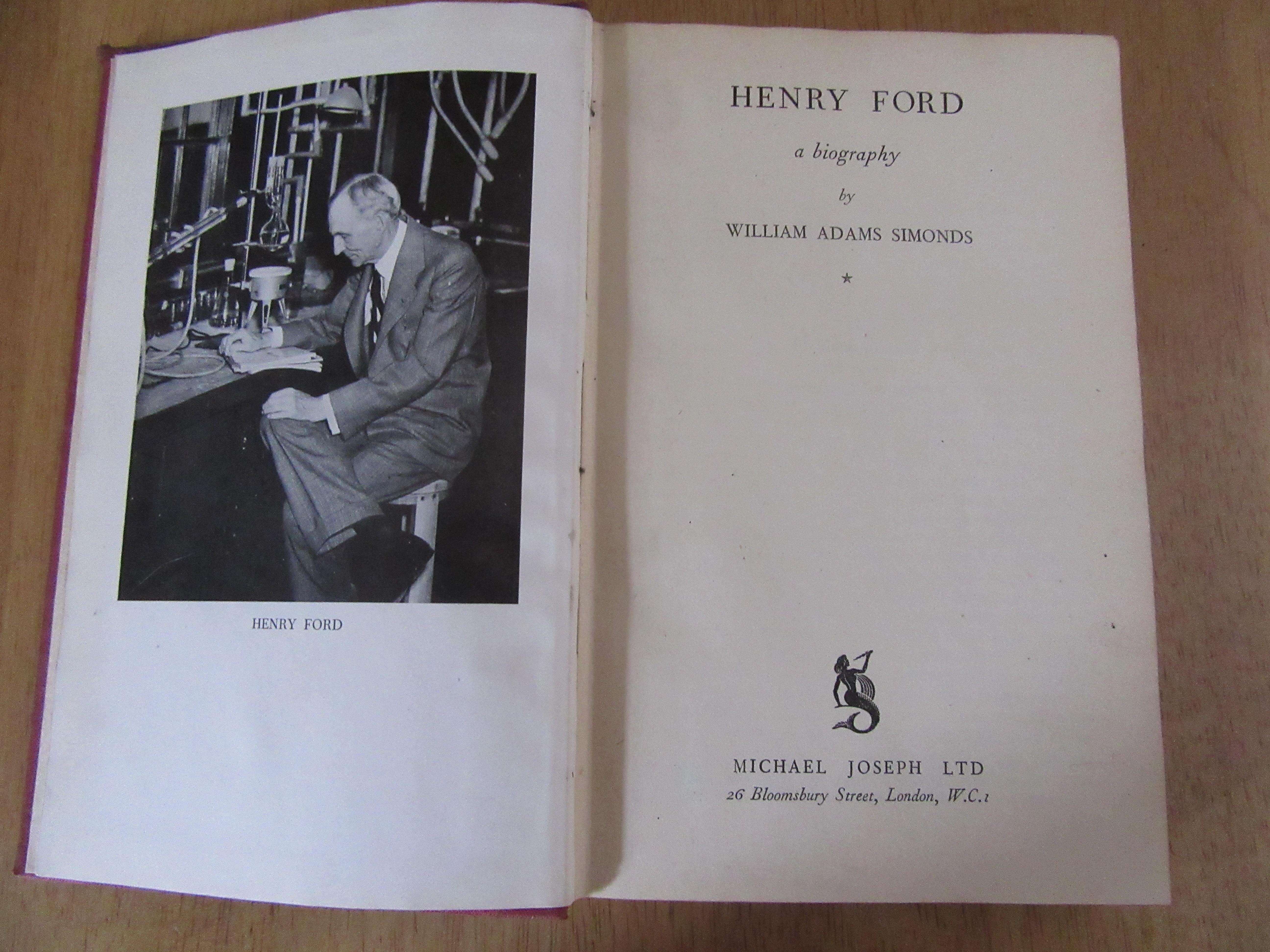 Henry Ford a Biography by William Adams Simonds: Fair Hardcover (1946 ...