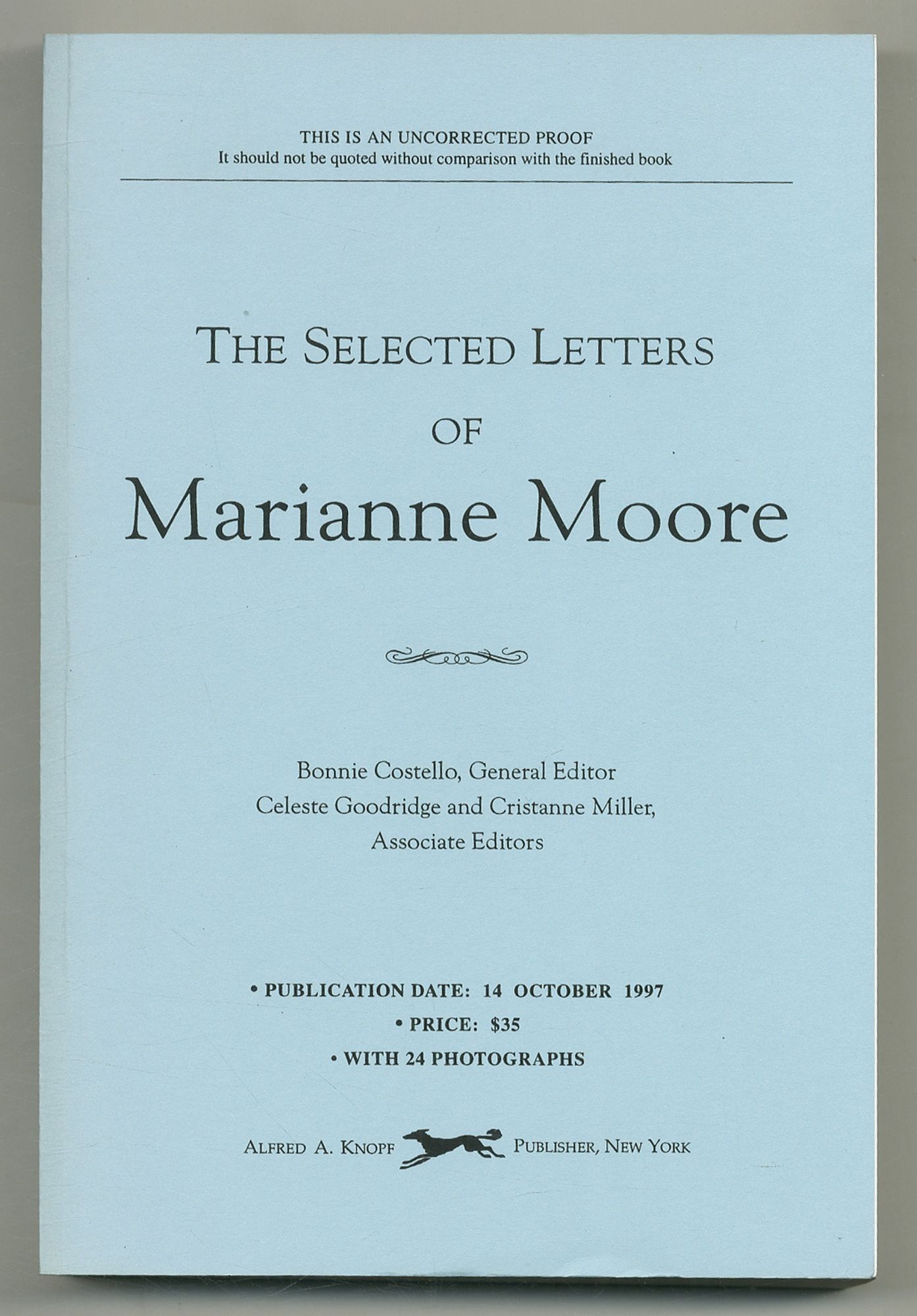The Selected Letters of Marianne Moore by MOORE, Marianne: Fine ...