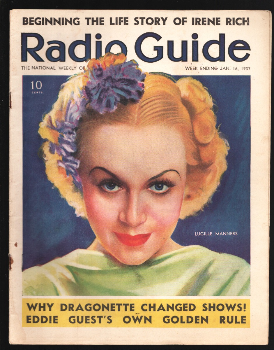 Radio Guide 9/11/1937-Lucille Manners cover & story-Life Story of Irene ...