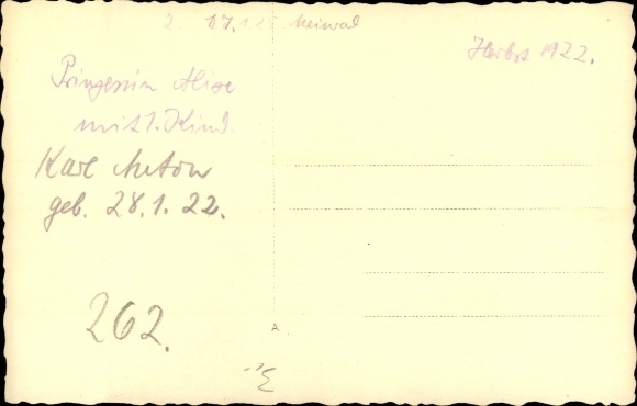 Foto Ansichtskarte / Postkarte Prinzessin Maria Alix von Sachsen, Karl ...